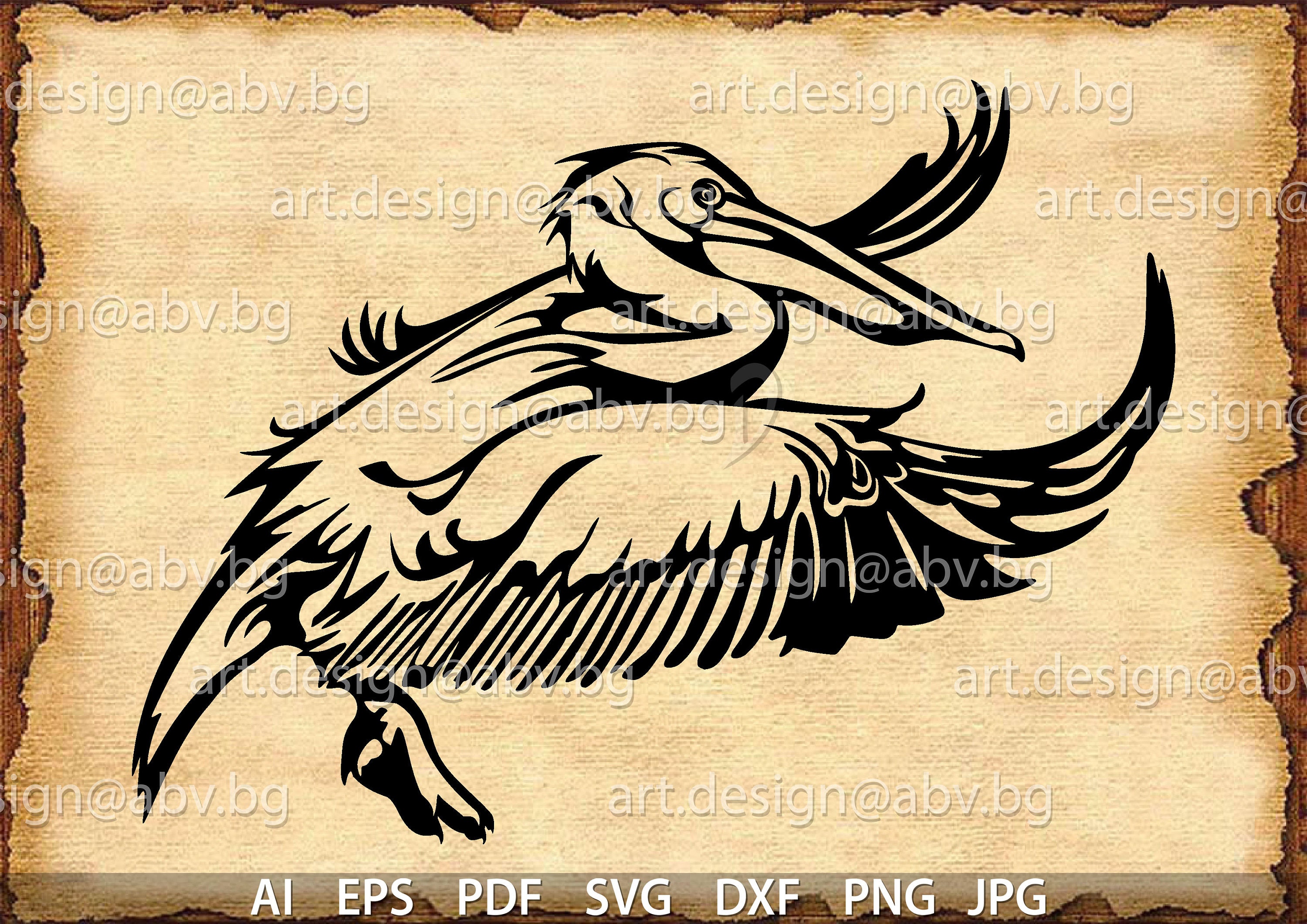Vector PELICAN svg AI PNG pdf eps dxf jpg Download Digital | Etsy