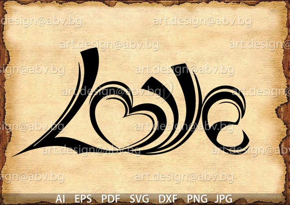 Vector LOVE Text AI Eps Pdf Svg Dxf Png Jpg Download | Etsy