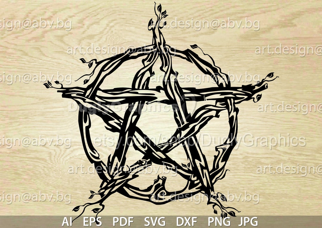 Floral Pentagram Symbol Vector Art (digital Download) - Etsy