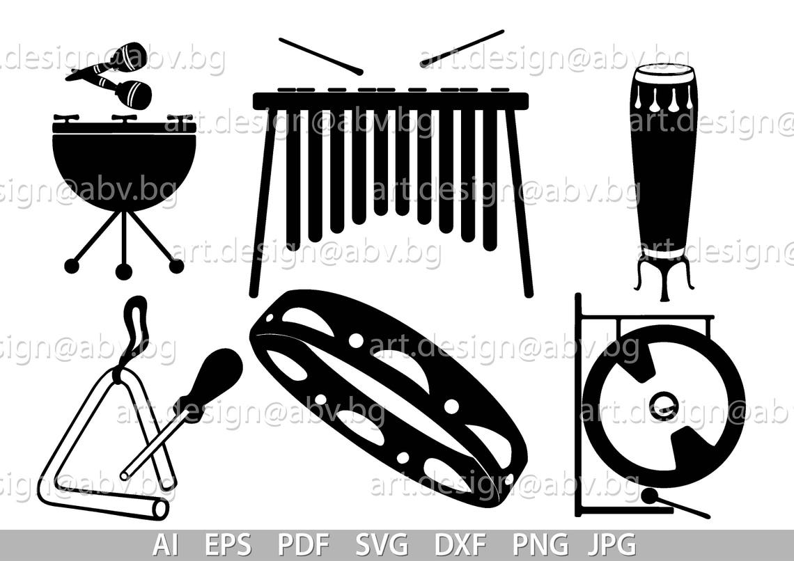 Vector PERCUSSION Drums AI Eps Pdf Svg Dxf Png Jpg | Etsy