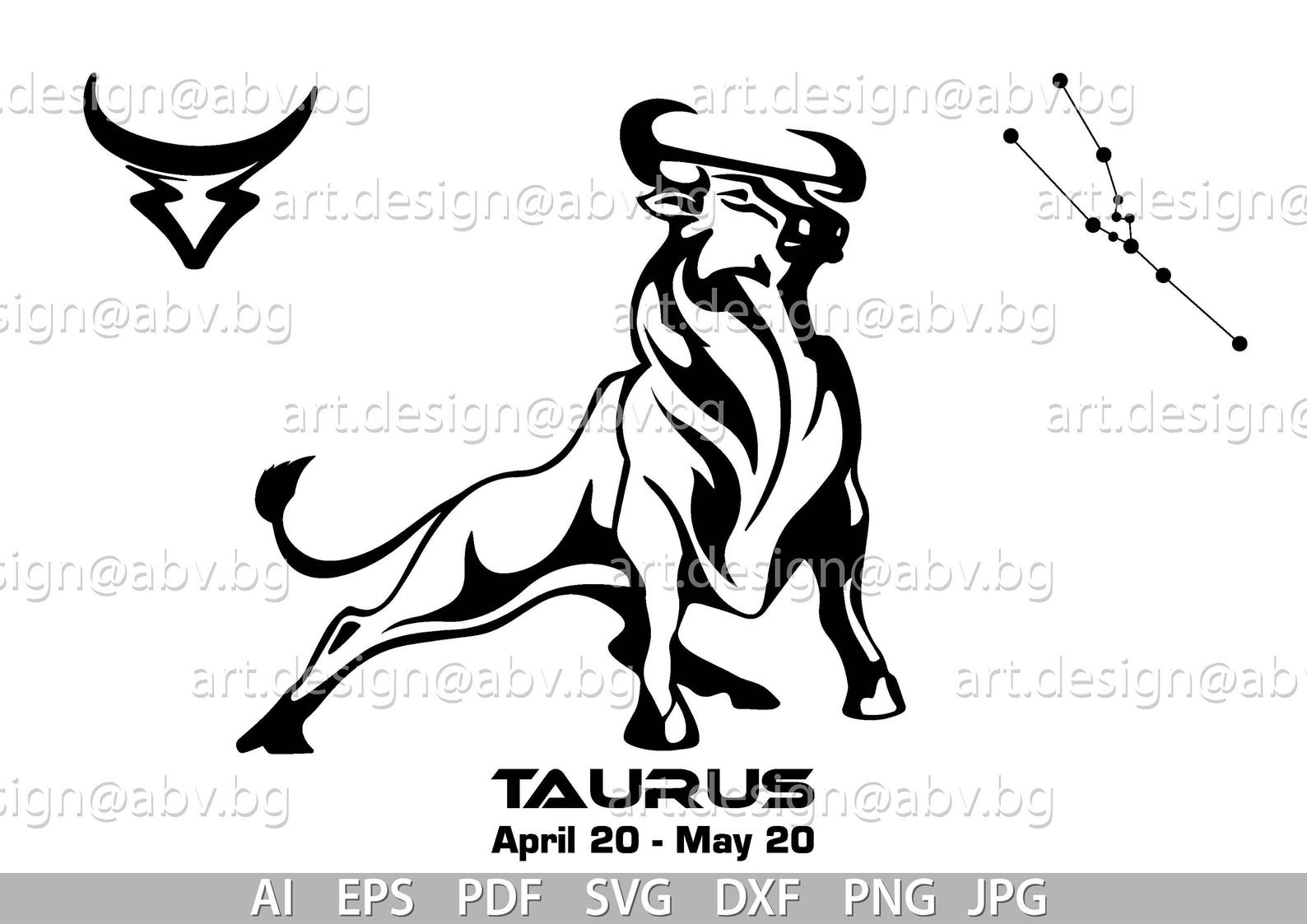 Vector ZODIAC TAURUS AI Eps Pdf Png Svg Dxf Jpg Image - Etsy