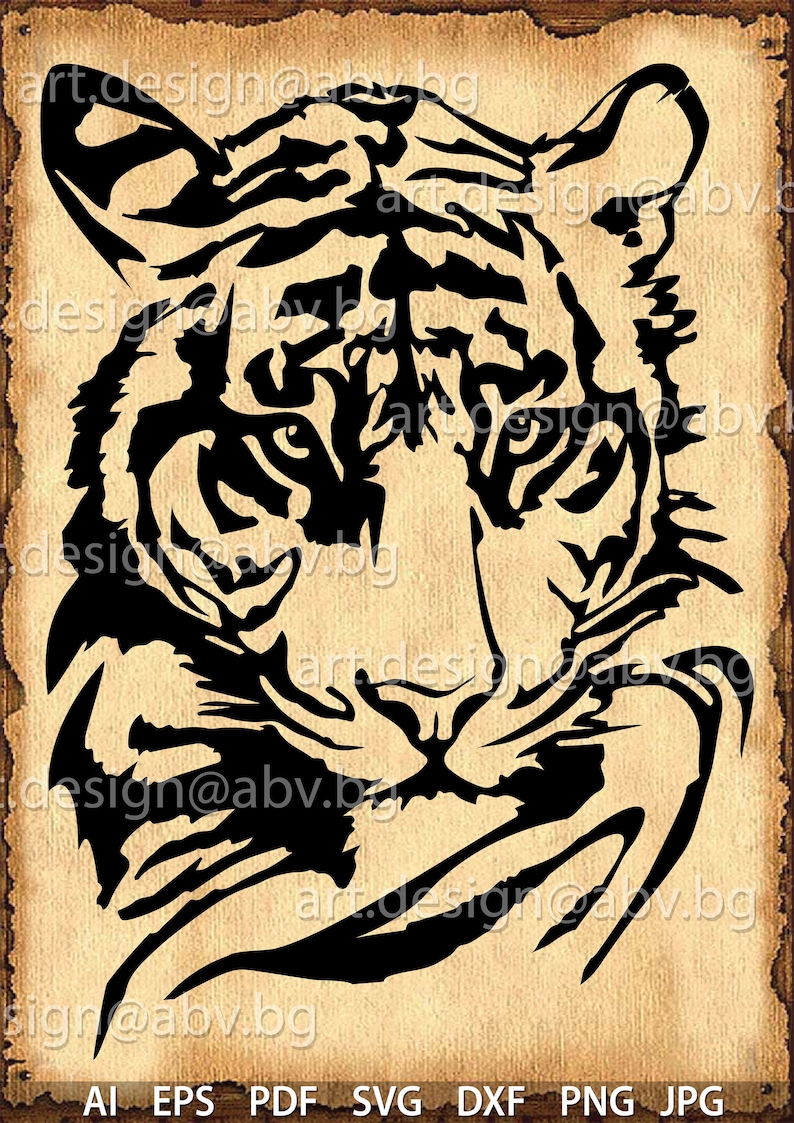 Vector TIGER AI Eps Pdf Svg Dxf Png Jpg Download - Etsy
