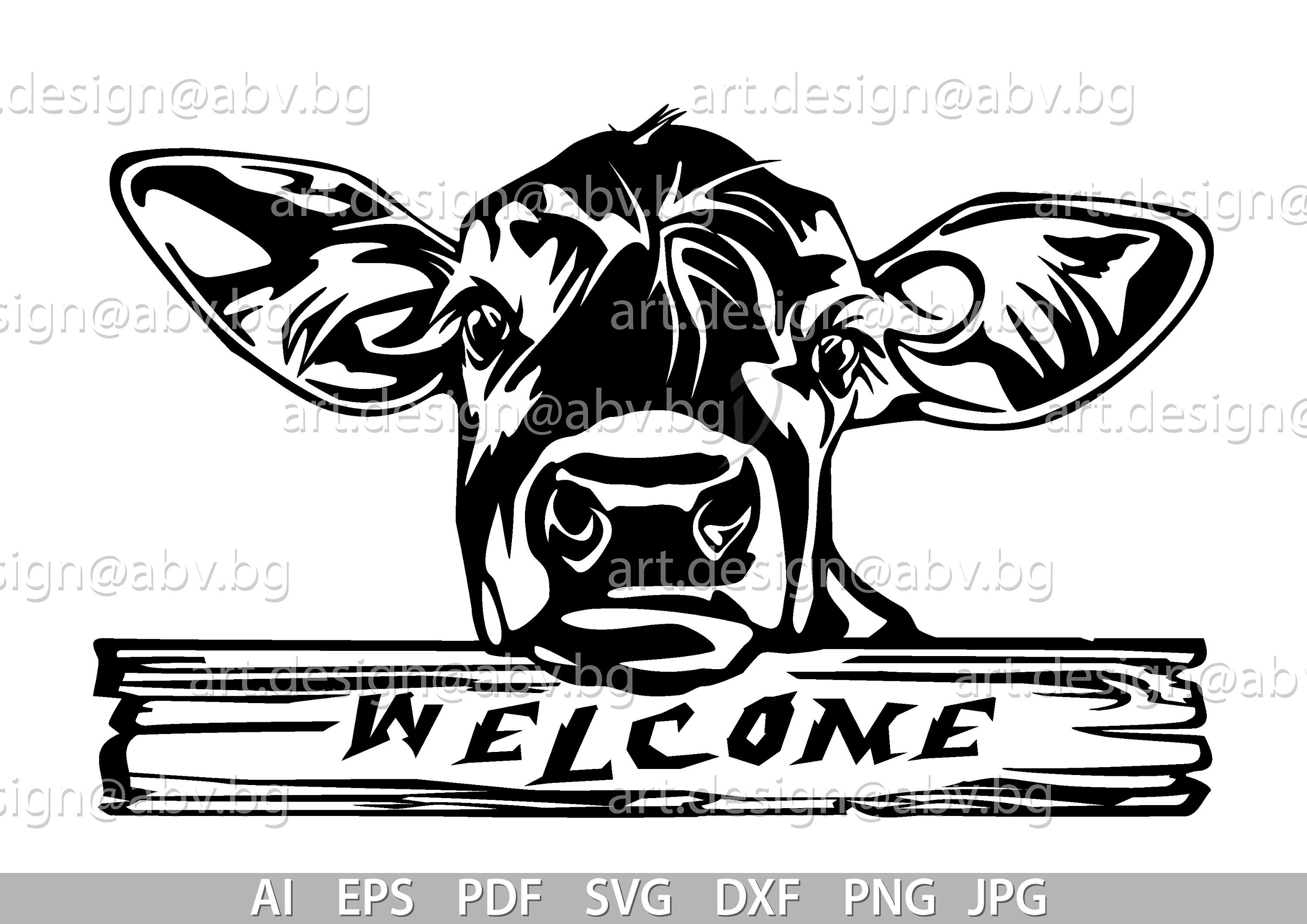 Vector WELCOME Cow Heifer Text Ai Eps Pdf Svg Dxf - Etsy Australia