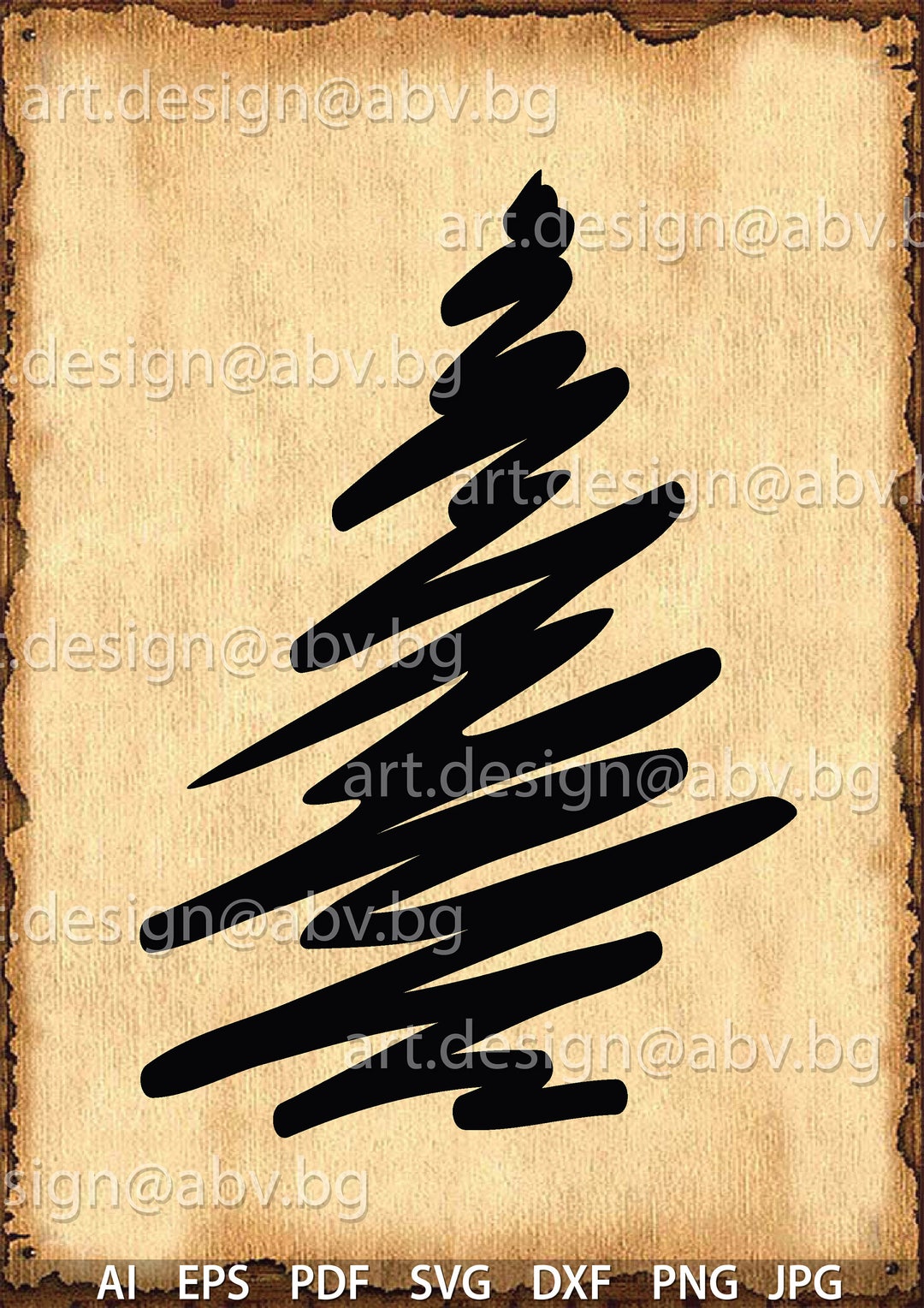 Vector CONIFER Tree, Stylized Evergreen, AI, Eps, Pdf, Svg, Dxf, Png ...