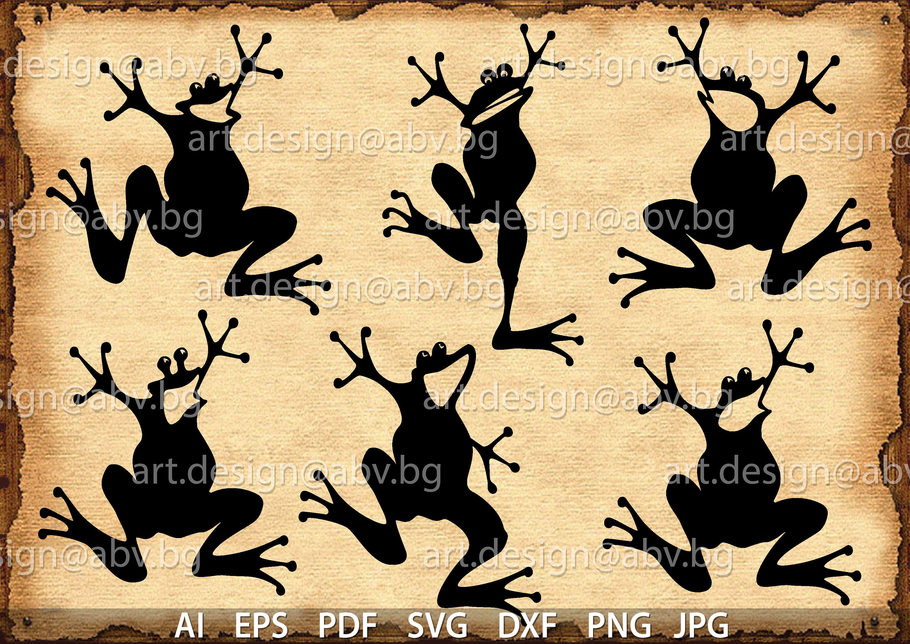 Vector FROGS AI eps pdf svg dxf png jpg Download | Etsy