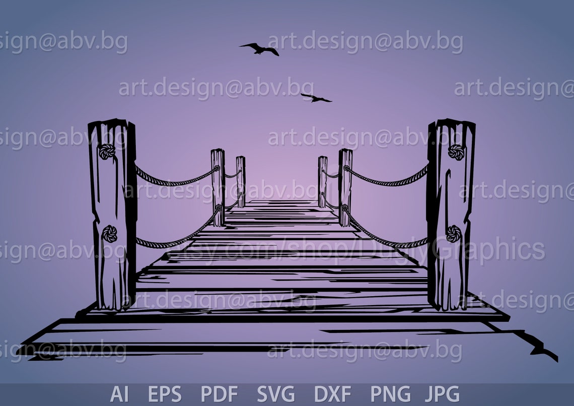 Vector WOODEN QUAY Waiting Dog AI Eps Pdf Svg Dxf Png - Etsy