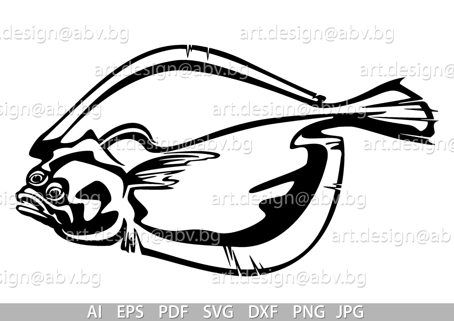 Vector FLOUNDER AI Eps Pdf Png Svg Dxf Jpg Image - Etsy