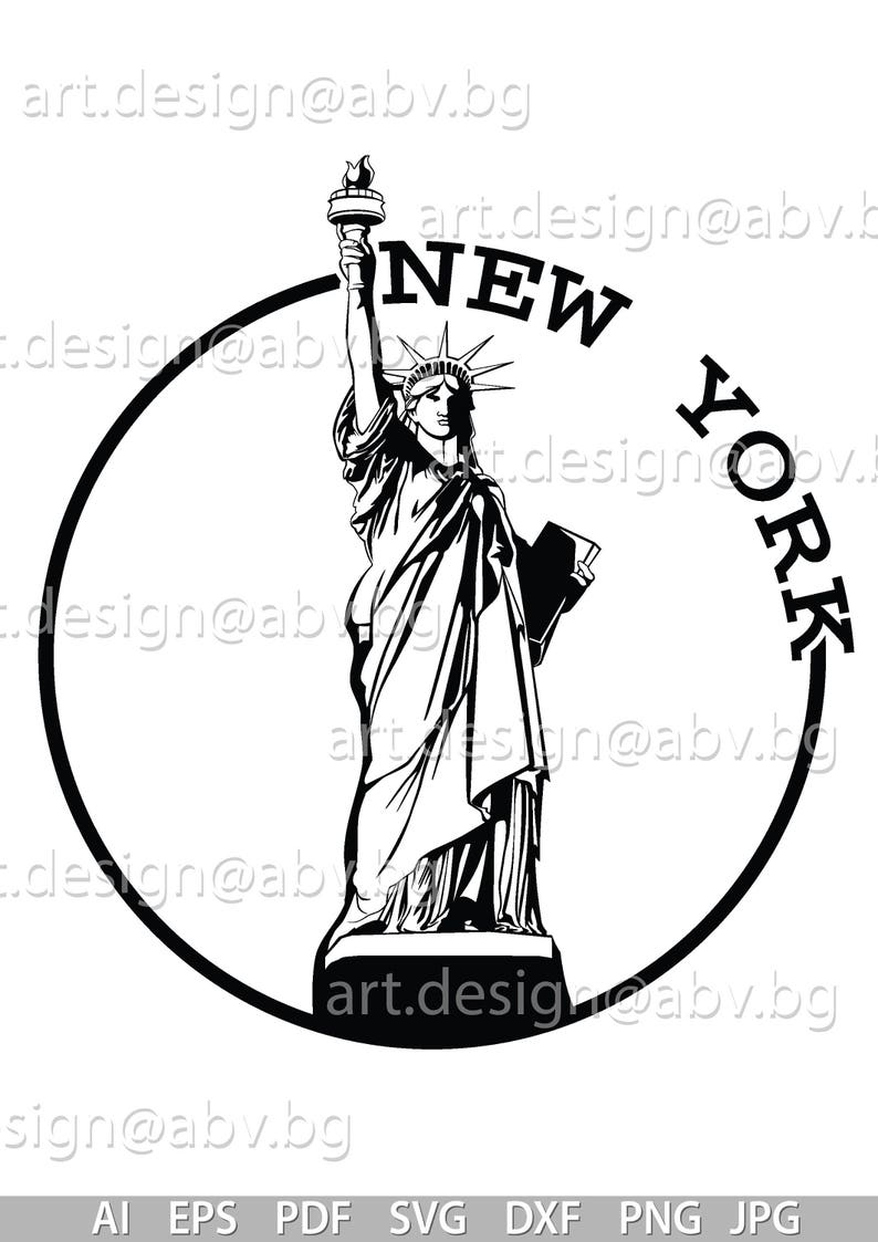 Vector NEW YORK Statue of Liberty AI eps pdf svg dxf | Etsy