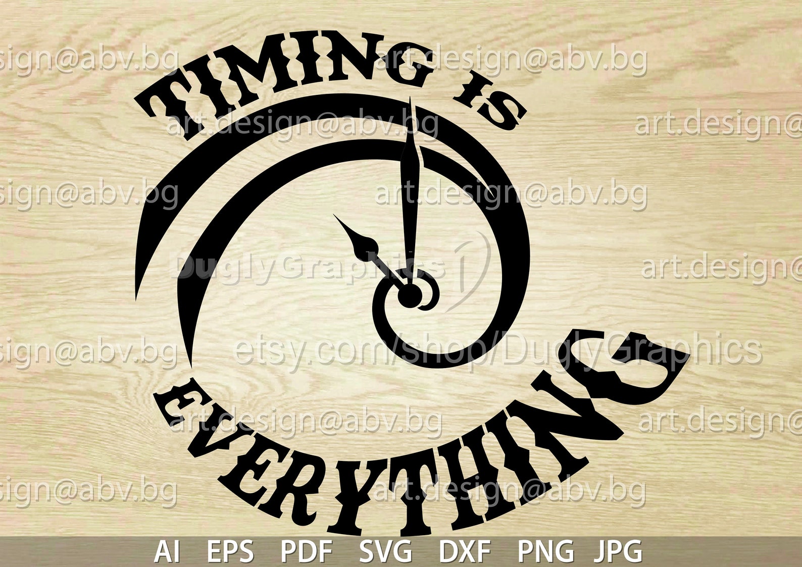 Vector TEXT timing is Everything AI Eps Pdf - Etsy