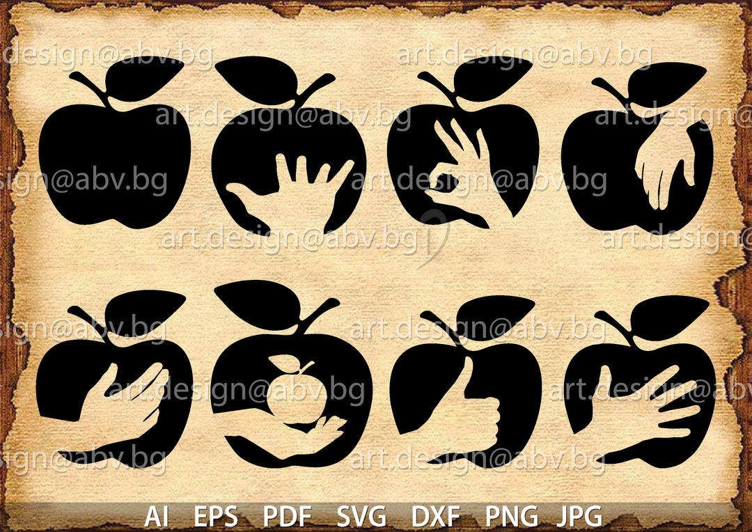 Apple Hand Vector Bundle (digital Download) - Etsy