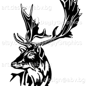 Vector FALLOW DEER Head, AI, Eps, Pdf, Svg, Dxf, Png, Jpg Download ...