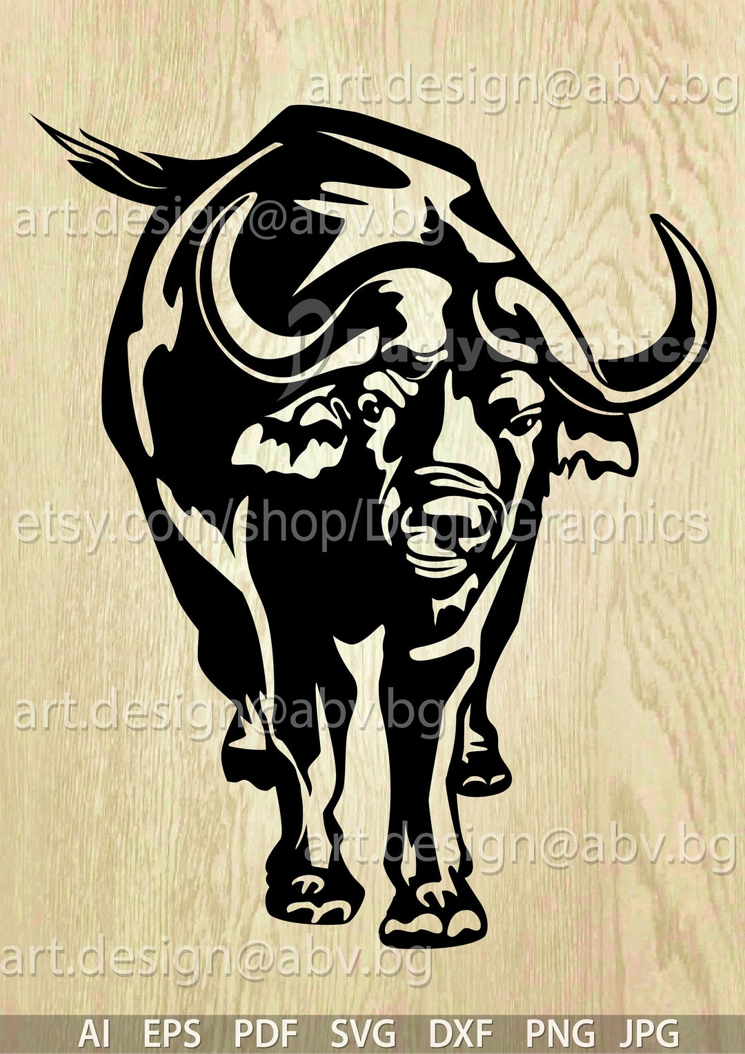Vector BULL, Buffalo, Ai, Eps, Pdf, Svg, Dxf, Png, Jpg Digital Download ...