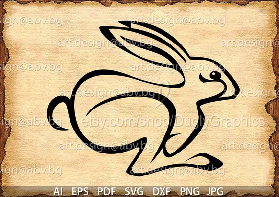 Vector RABBIT Jump AI Eps PNG Pdf Svg Dxf Jpg | Etsy
