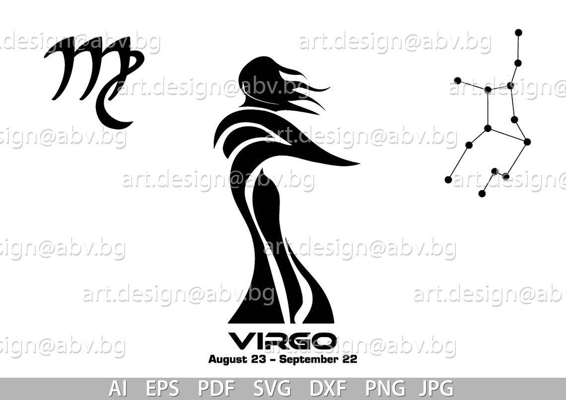 Vector ZODIAC VIRGO AI eps pdf png svg dxf jpg Image | Etsy
