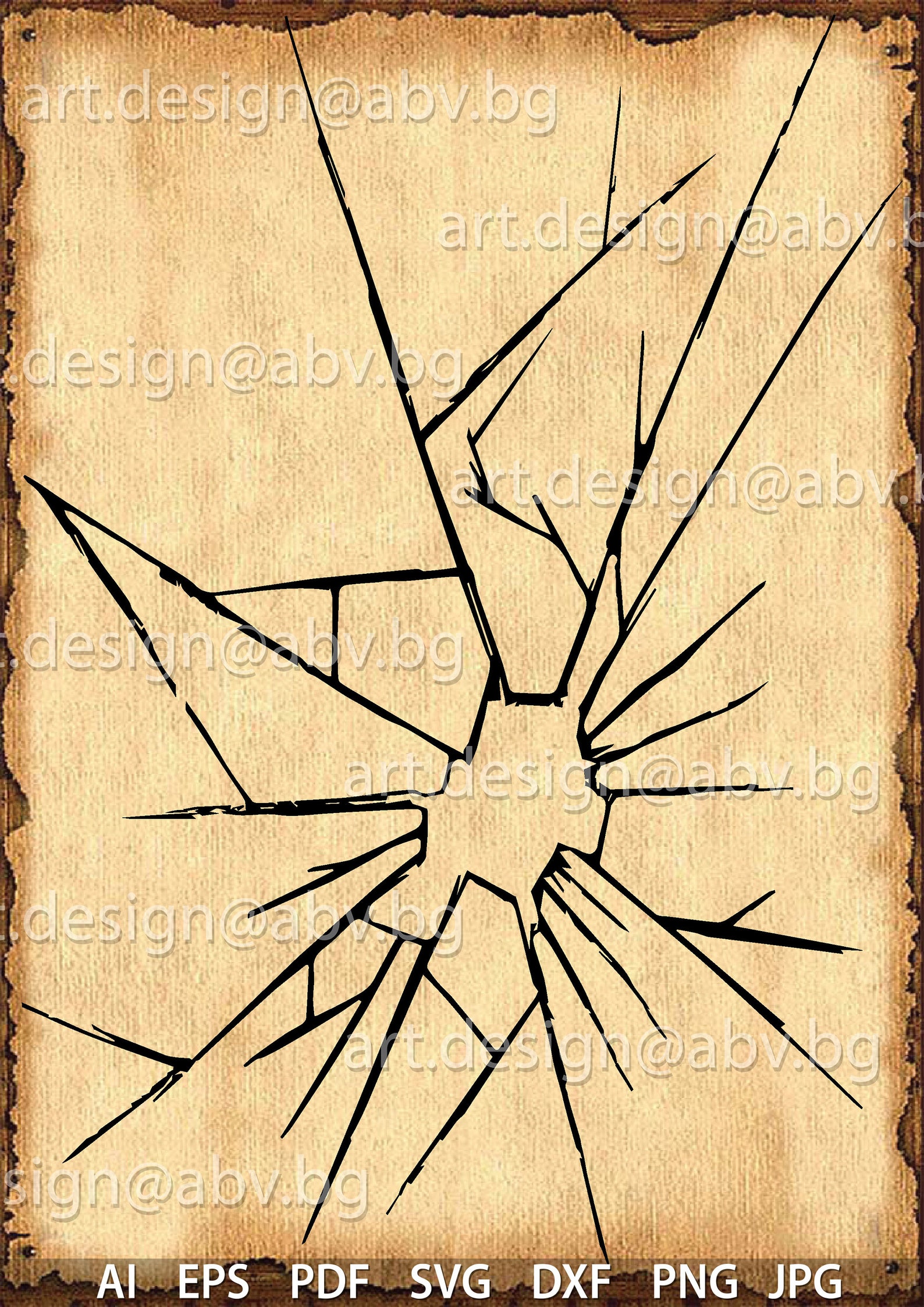 Vector BROKEN GLASS AI Eps Png Pdf Svg Dxf Jpg Instant | Etsy