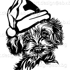 Vector DOG With Christmas Hat, Goldendoodle, Svg Pet Head, AI, PNG, Eps ...