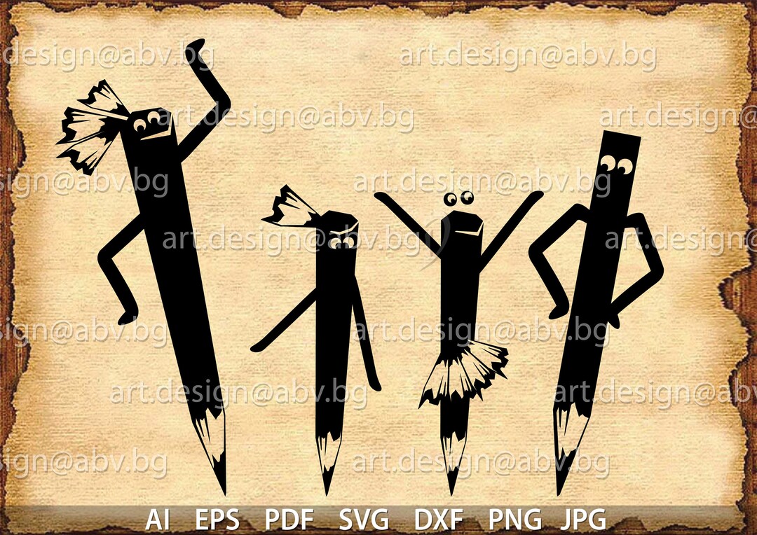 Vector PENCILS Dance, AI, Eps, Pdf, Svg, Dxf, Png, Jpg Download Files ...