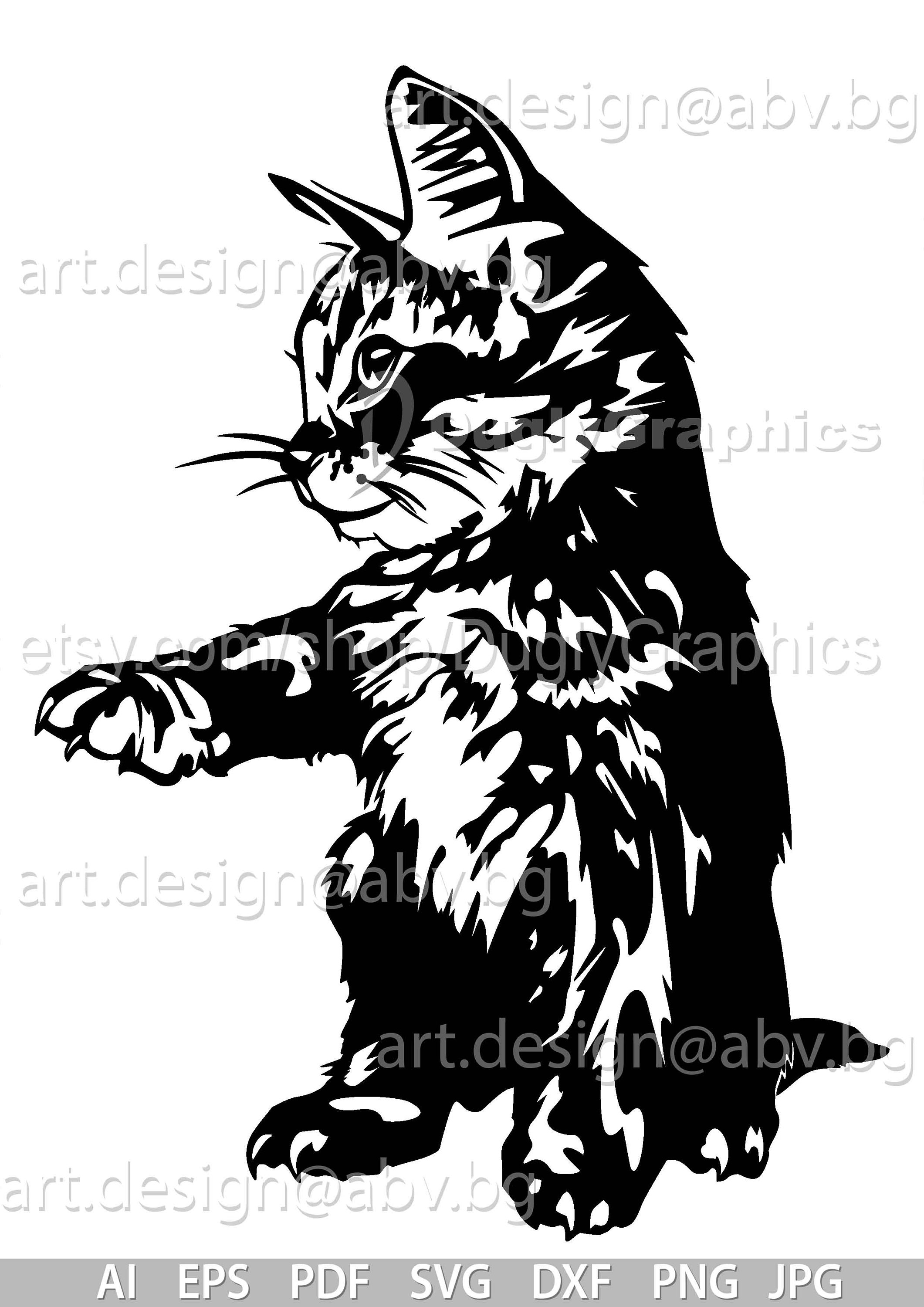 Cat Vector Graphic, Friendly Design (digital Download) - Etsy