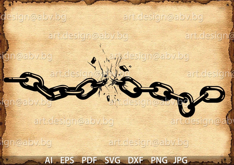 Broken Chains Vector Graphic (digital Download) - Etsy