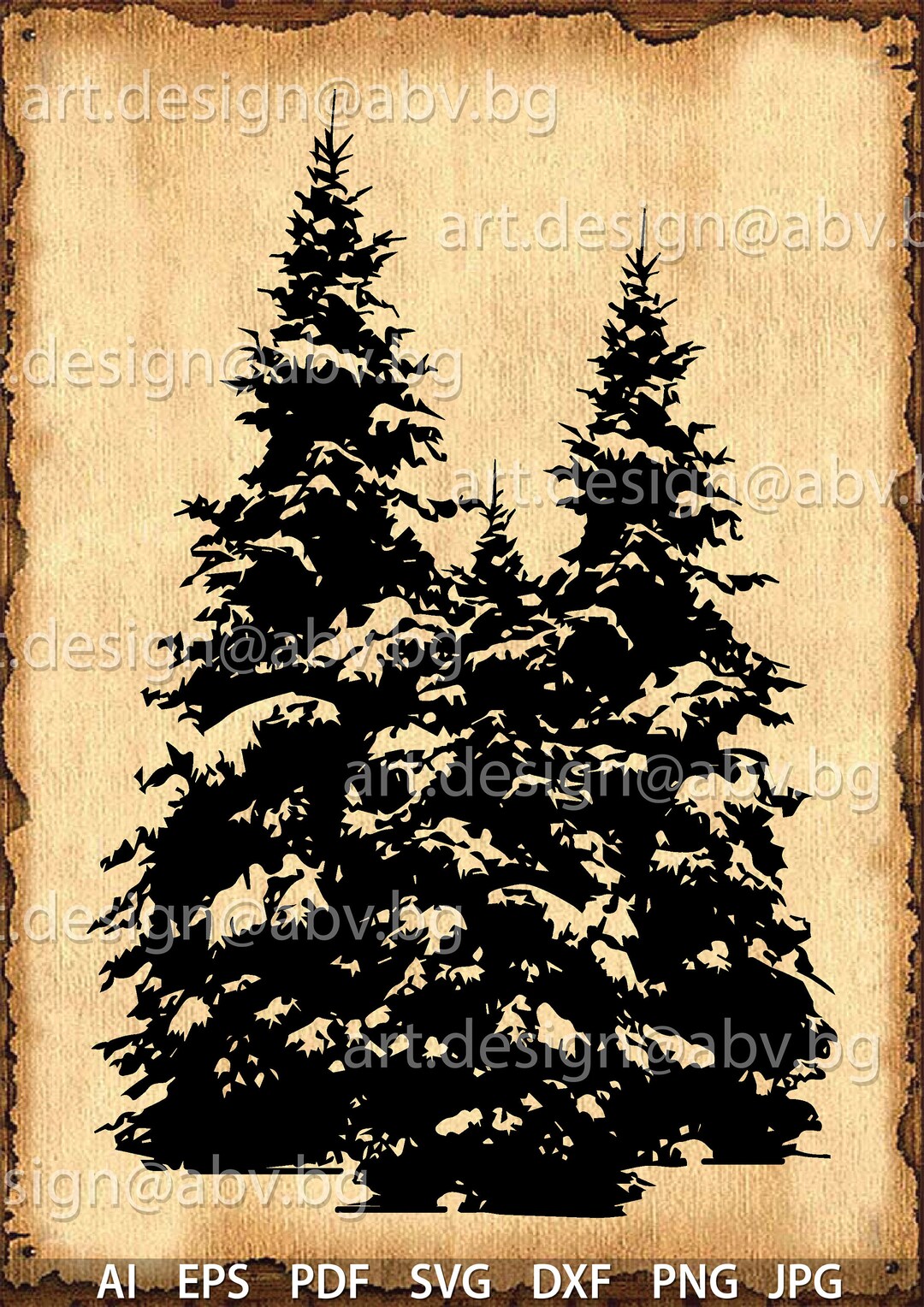 Vector CONIFERS, Evergreen, AI, Eps, Pdf, PNG, Svg, Dxf, Jpg Image ...