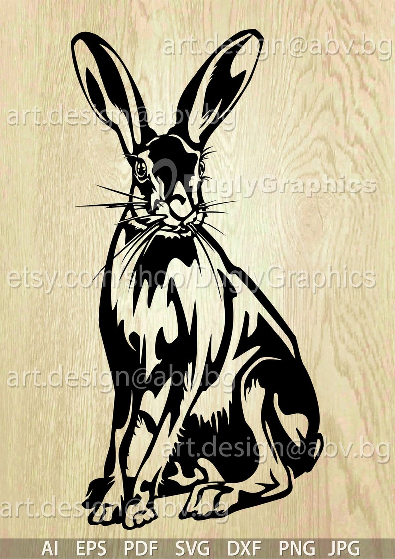 Vector HARE AI Eps PNG Pdf Svg Dxf Jpg Download Digital | Etsy