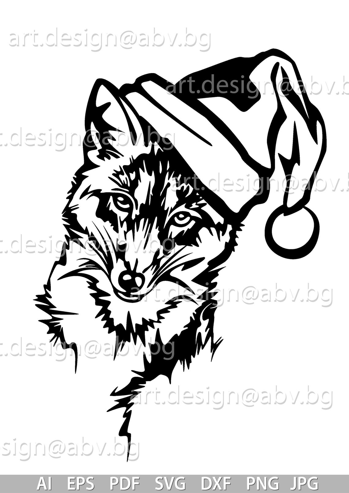 Vector FOX With Christmas Hat AI PNG Eps Pdf Svg Dxf - Etsy