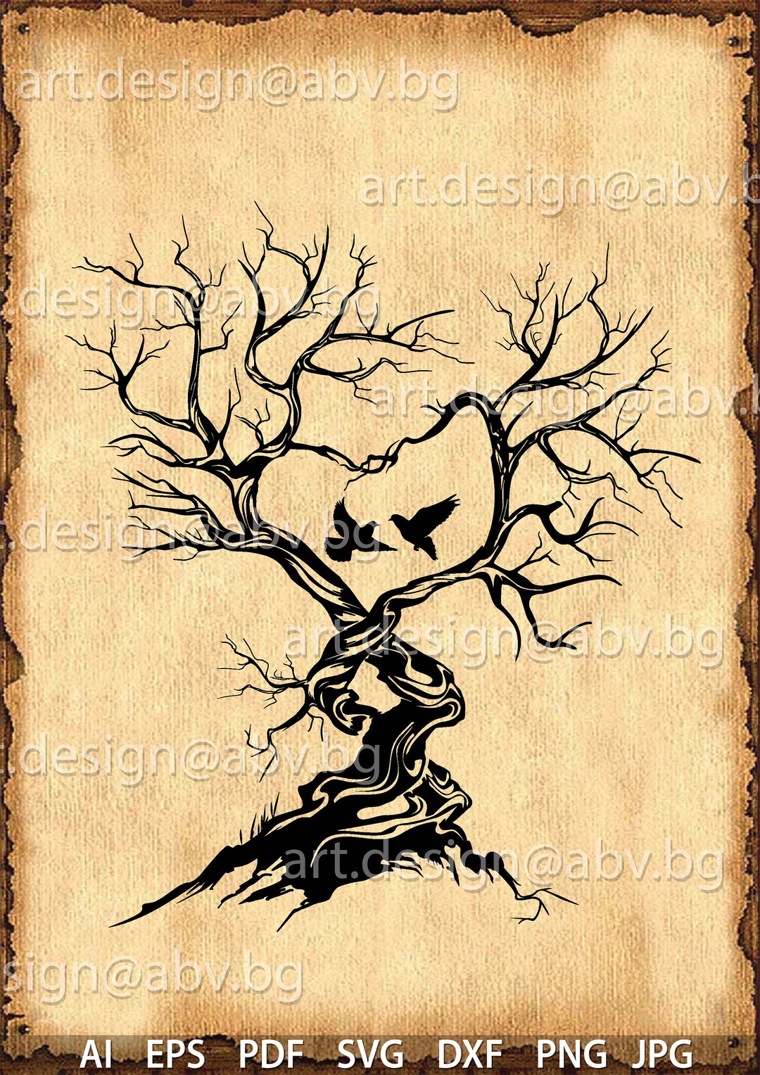 Wedding Tree Vector Art: Birds Silhouette Graphic (digital Download) - Etsy