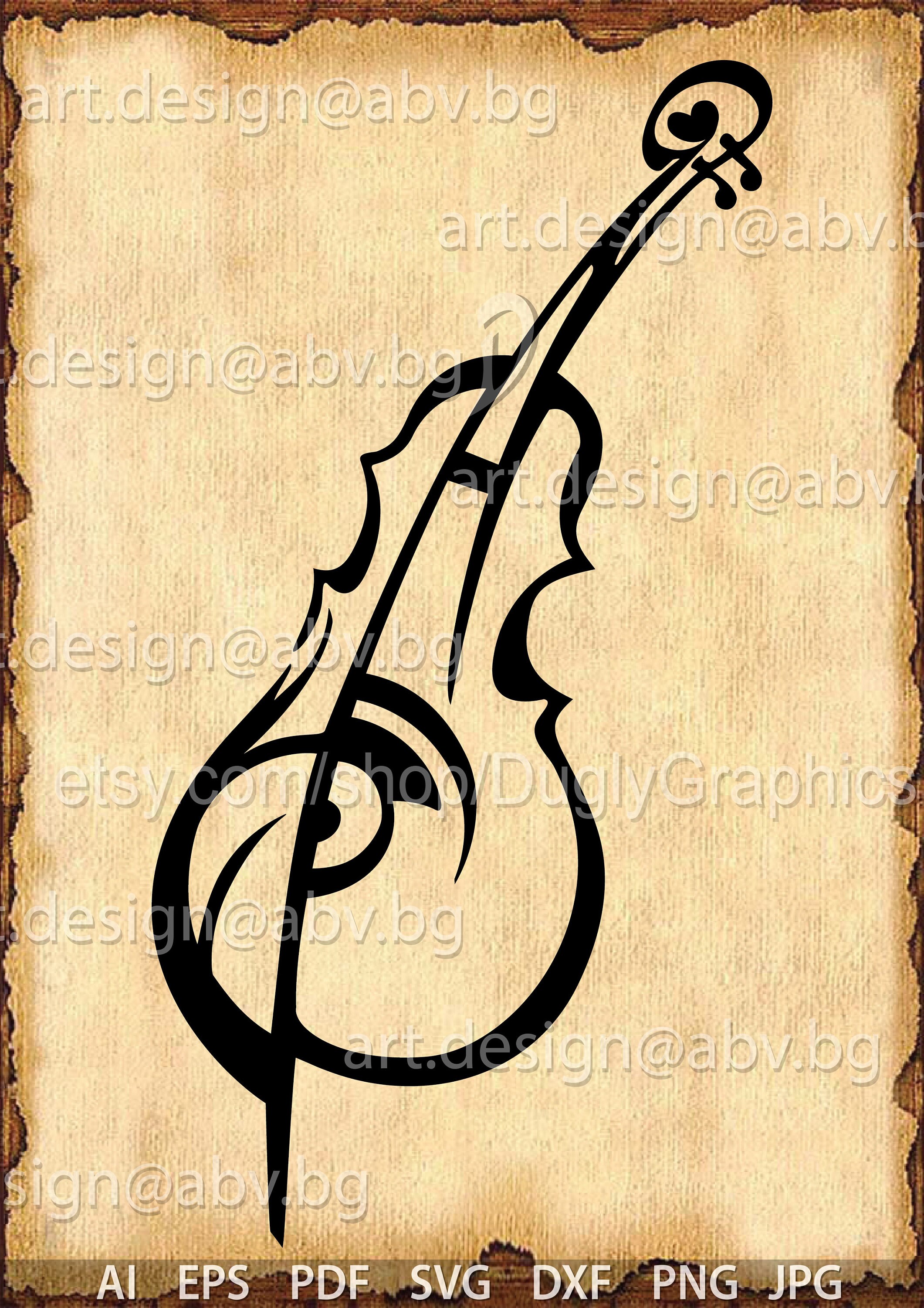 Vector VIOLIN Abstract AI Epspng Pdf Svg Dxf Jpg - Etsy