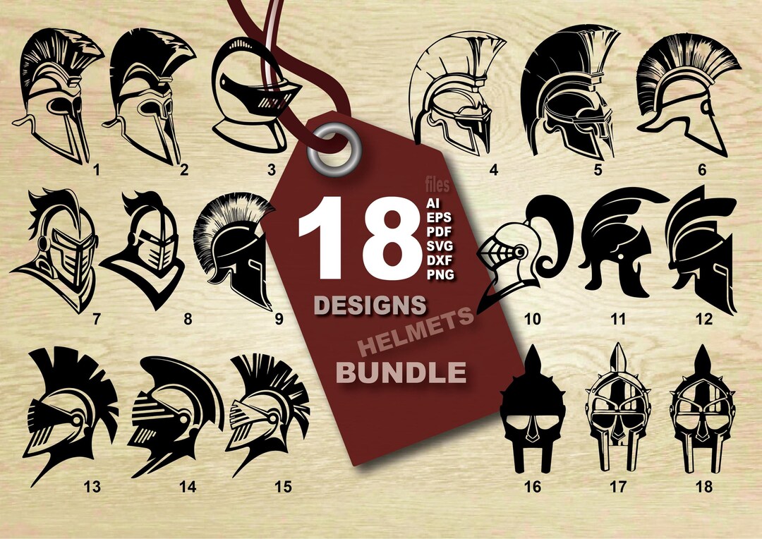Vector 18 KNIGHTLY Helmet BUNDLE, Ai, Eps, Pdf, Svg, Png, Dxf, Jpg ...