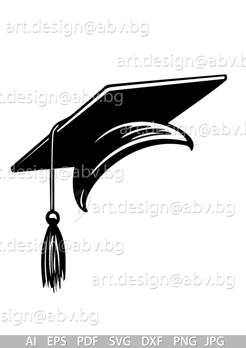 Vector GRADUATION HAT AI Eps Pdf Svg Dxf Png Jpg - Etsy