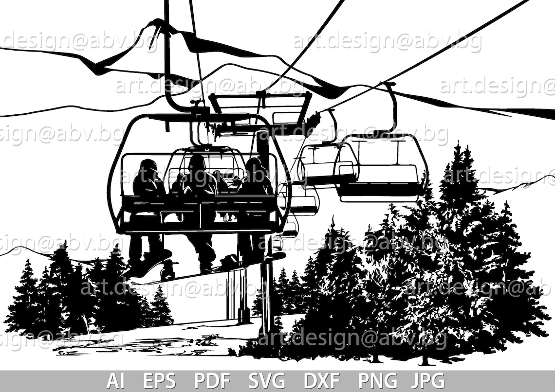 Vector MOUNTAIN LIFT AI Eps Pdf Svg Dxf Png Jpg | Etsy