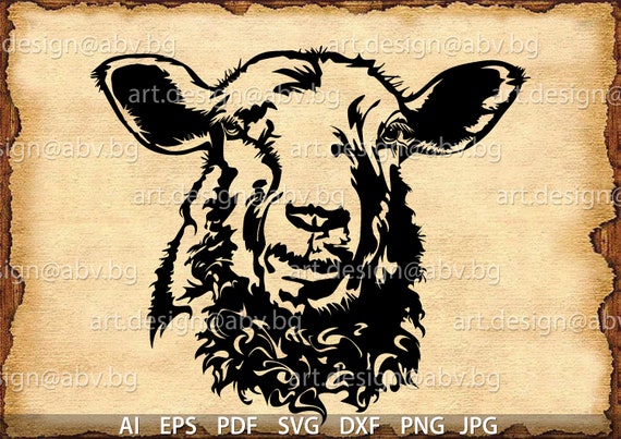 Vector SHEEP Head AI PNG Eps Pdf Svg Dxf Jpg Instant | Etsy