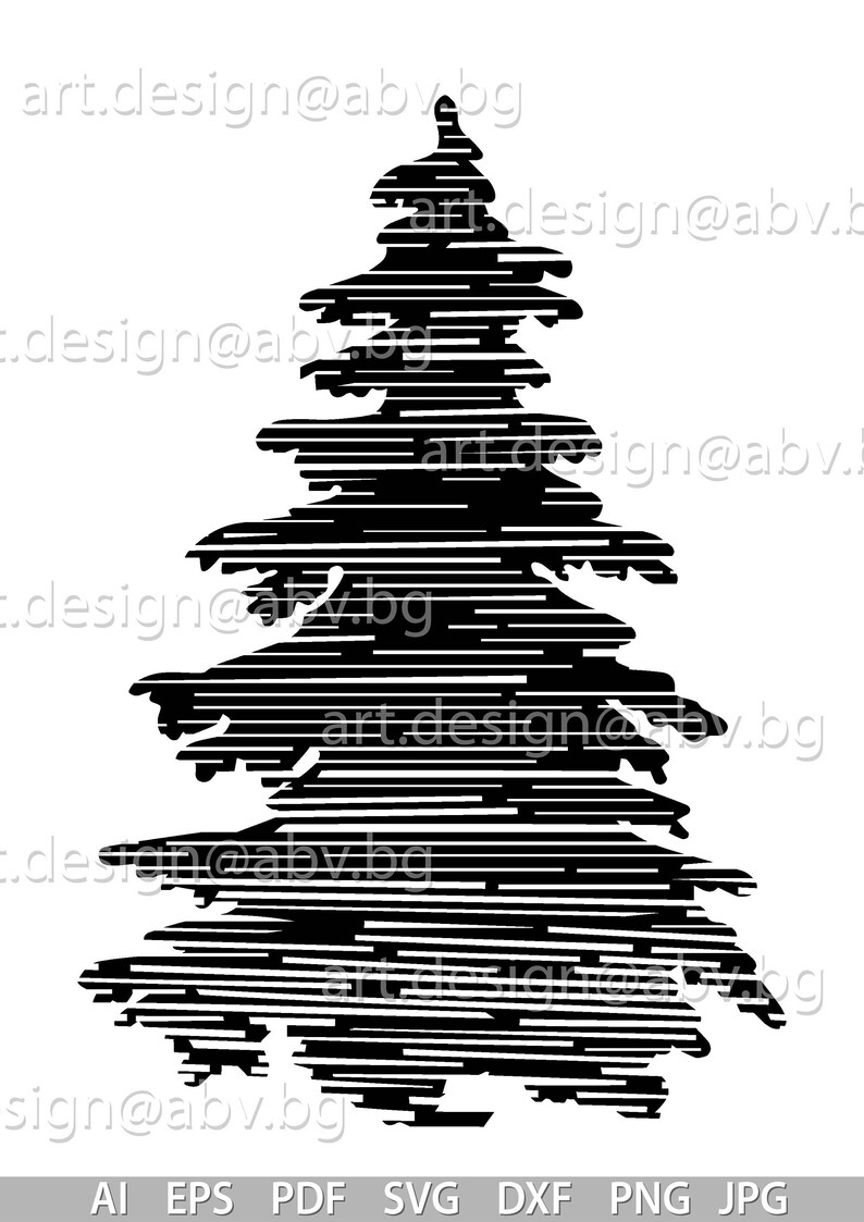 Vector CONIFER Evergreen Tree AI PNG Eps Pdf Svg Dxf - Etsy
