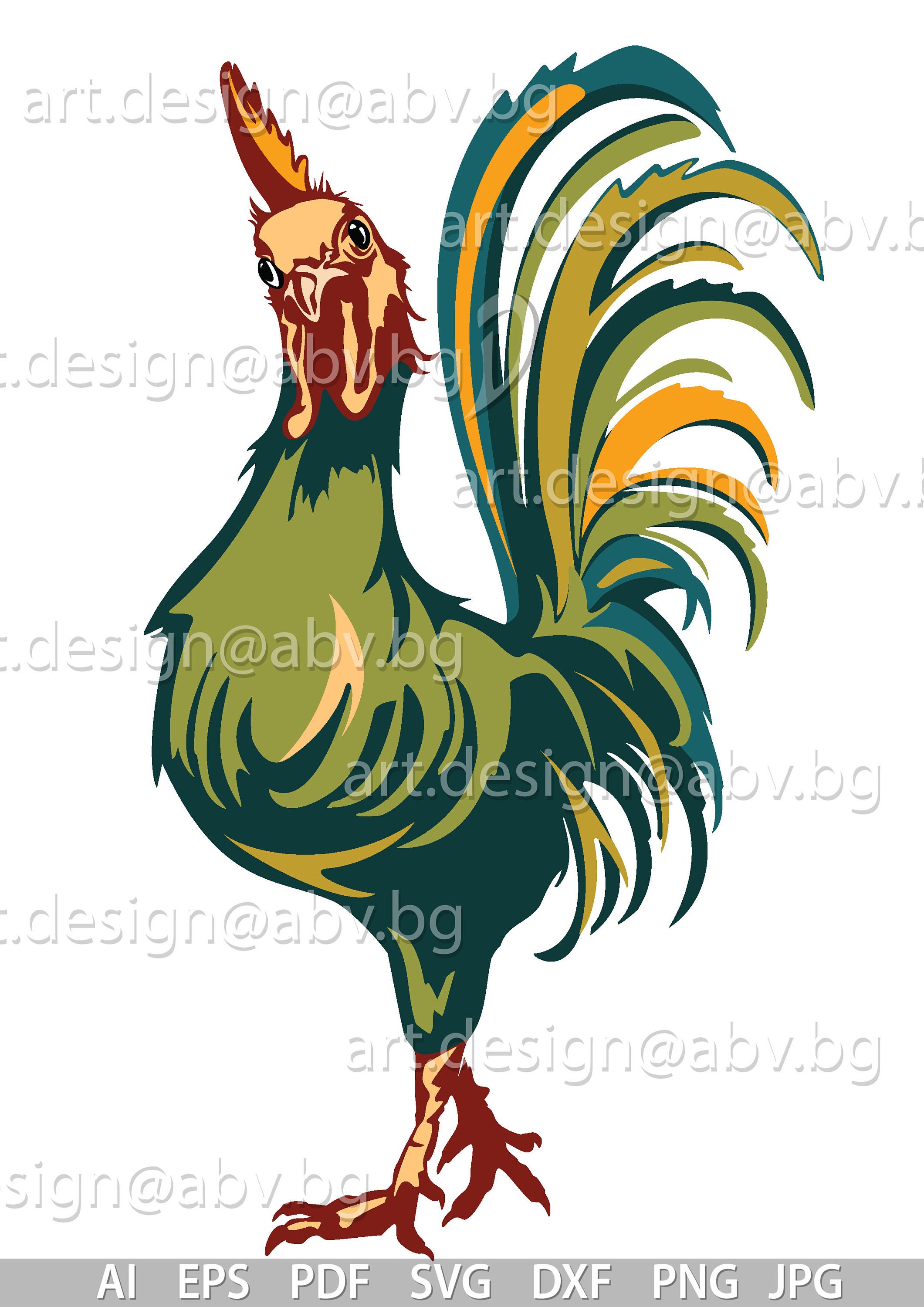 Vector Rooster Illustration (digital Download) - Etsy