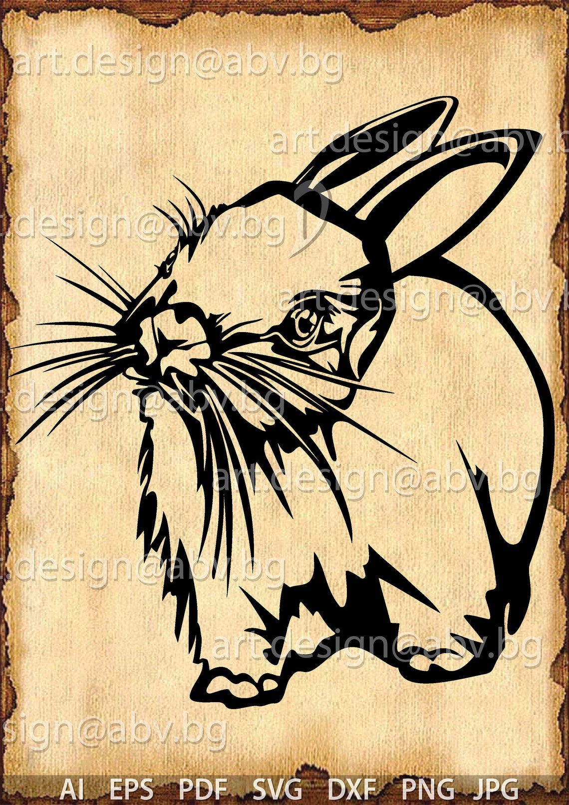 Vector RABBIT AI Eps PNG Pdf Svg Dxf Jpg Download - Etsy