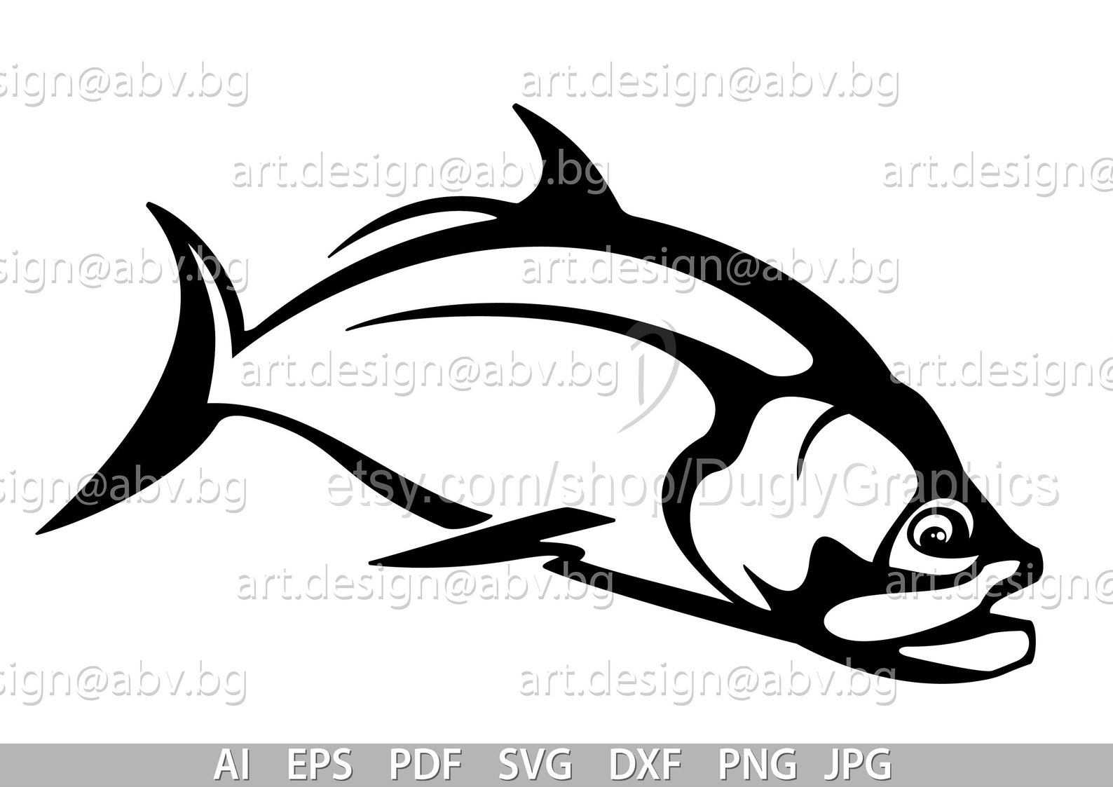 Vector FISH SVG ai eps pdf PNG dxf jpg stylized Image Graphic | Etsy