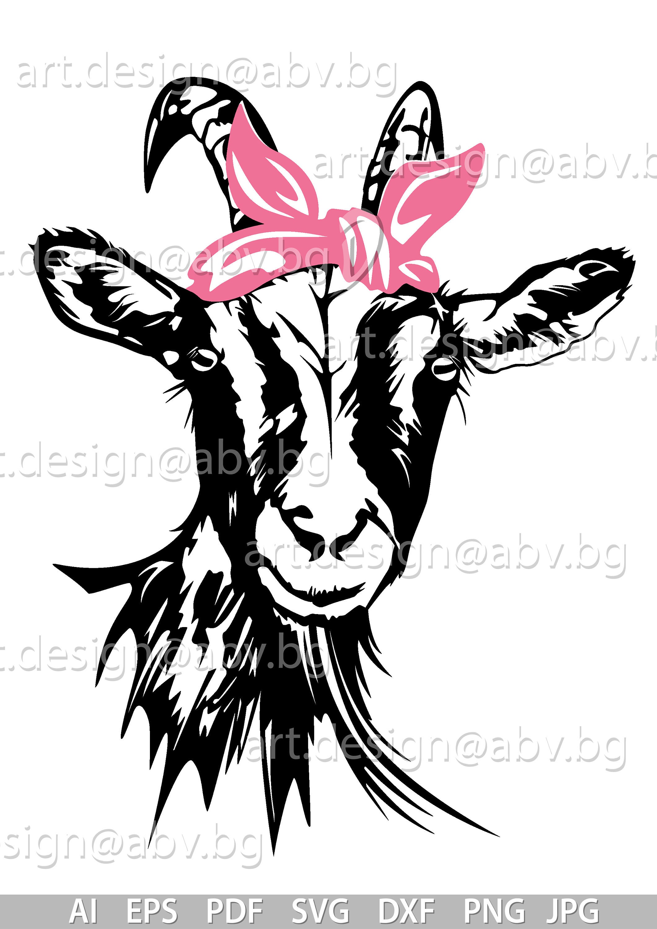 Vector GOAT With Bandana 3 Colors AI Png Eps Pdf Svg | Etsy
