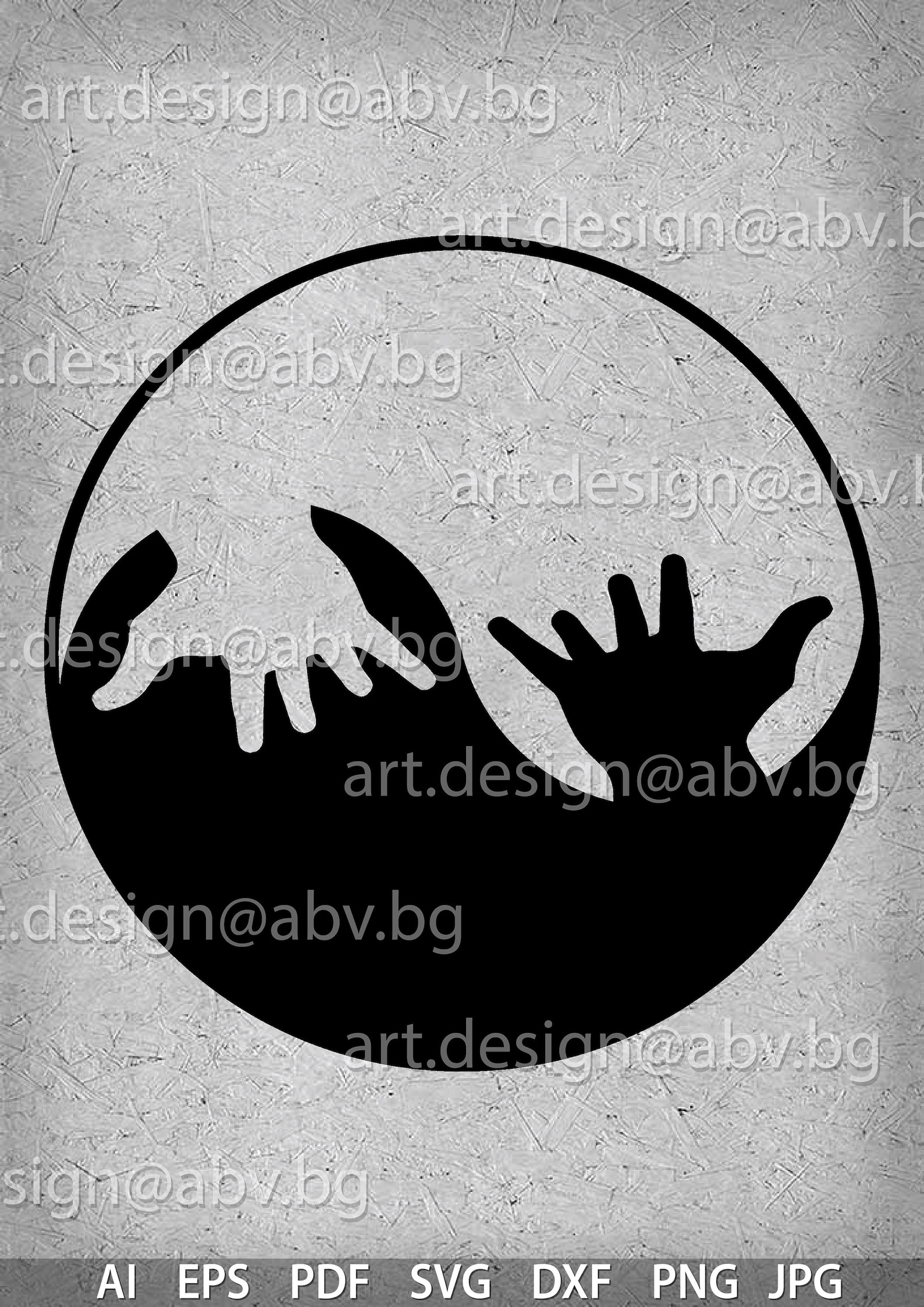 Vector YIN YANG Hand AI Eps Pdf Svg Dxf Png Jpg | Etsy