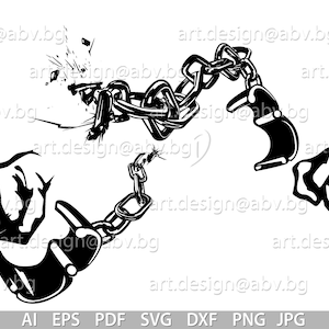 Vector BROKEN CHAINS, AI, Eps, Svg, Dxf, Pdf, Png, Jpg Download ...