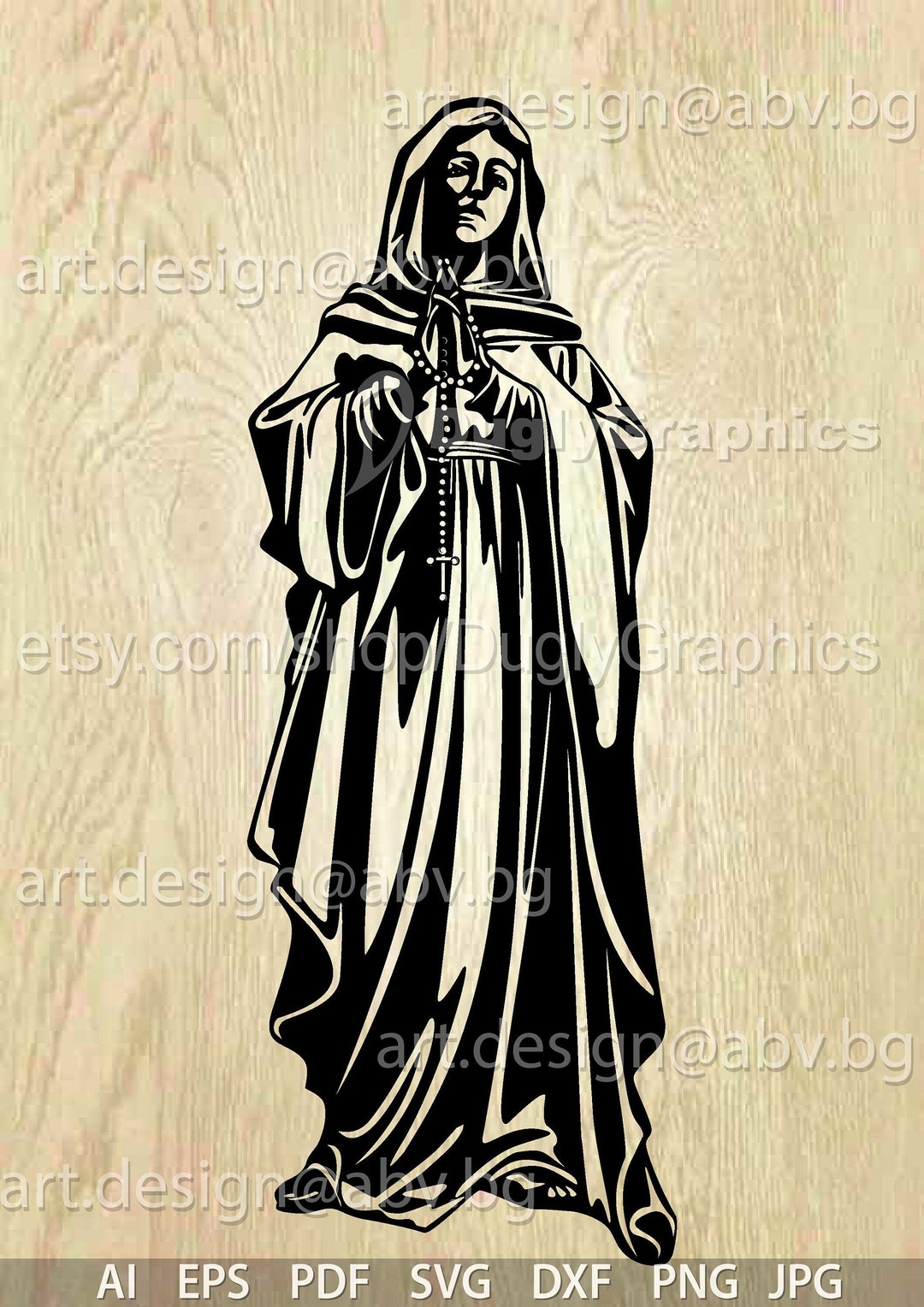 Vector VIRGIN MARY, Ai, Eps, Pdf, Svg, Dxf, Png, Jpg Download, Digital ...