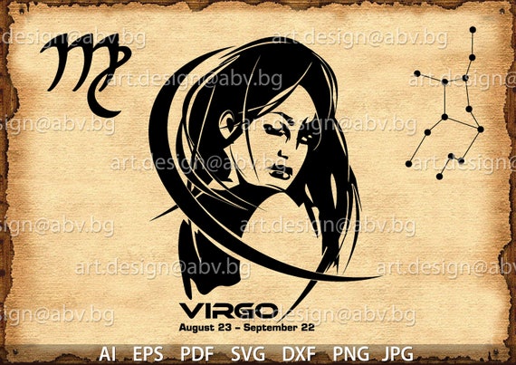 Vector ZODIAC VIRGO AI Eps Pdf Png Svg Dxf Jpg Image - Etsy