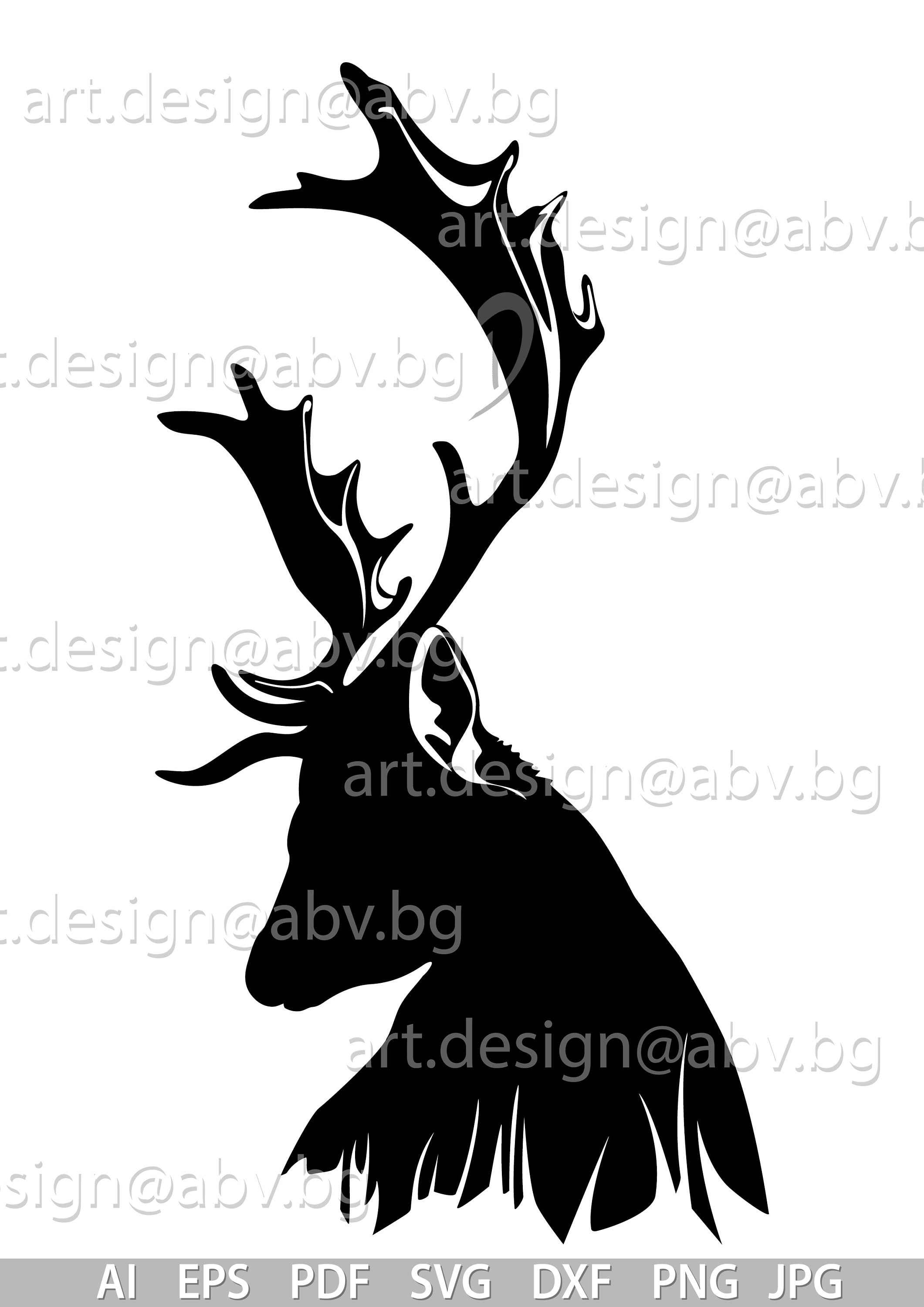 Buck Head Silhouette Outline