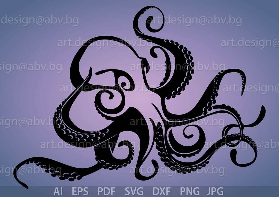 Vector OCTOPUS, Devil-fish, AI, Eps, Pdf, Svg, Dxf, Png, Jpg Image ...