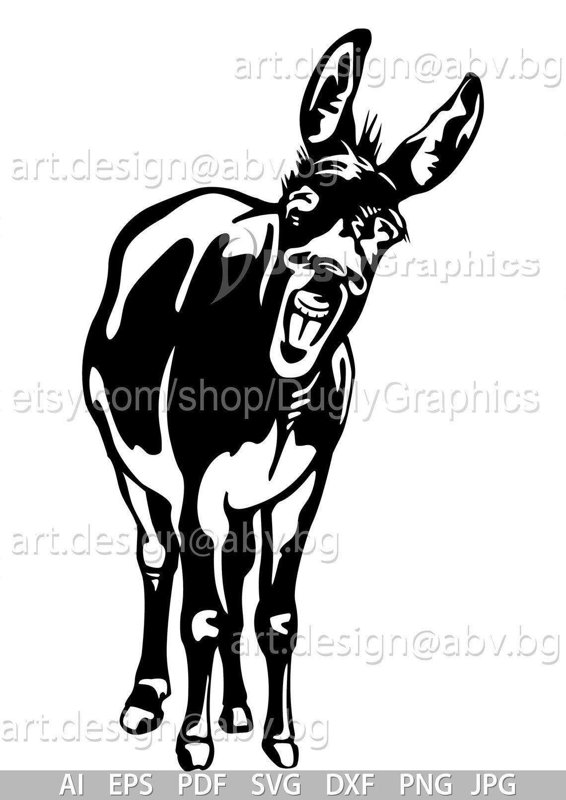 Vector LAUGHING DONKEY Ai Eps Dxf Svg Pdf Png Jpg Download - Etsy