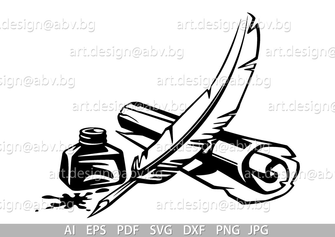 Vector INK Pen Paper Spot AI Eps Pdf Svg Dxf Png Jpg | Etsy