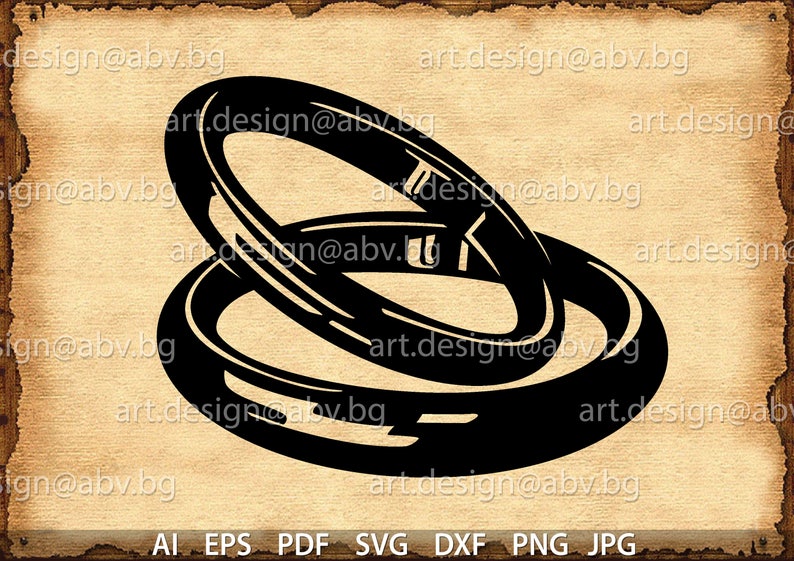 Vector WEDDING RINGS Ai Eps Pdf Svg Dxf Png Jpg Instant | Etsy