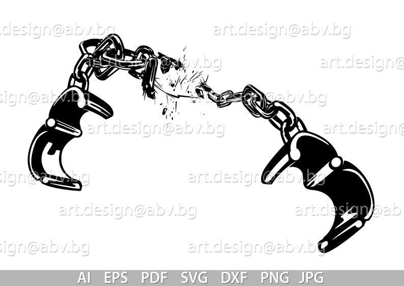 Vector BROKEN CHAINS AI Eps Svg Dxf Pdf Png Jpg - Etsy