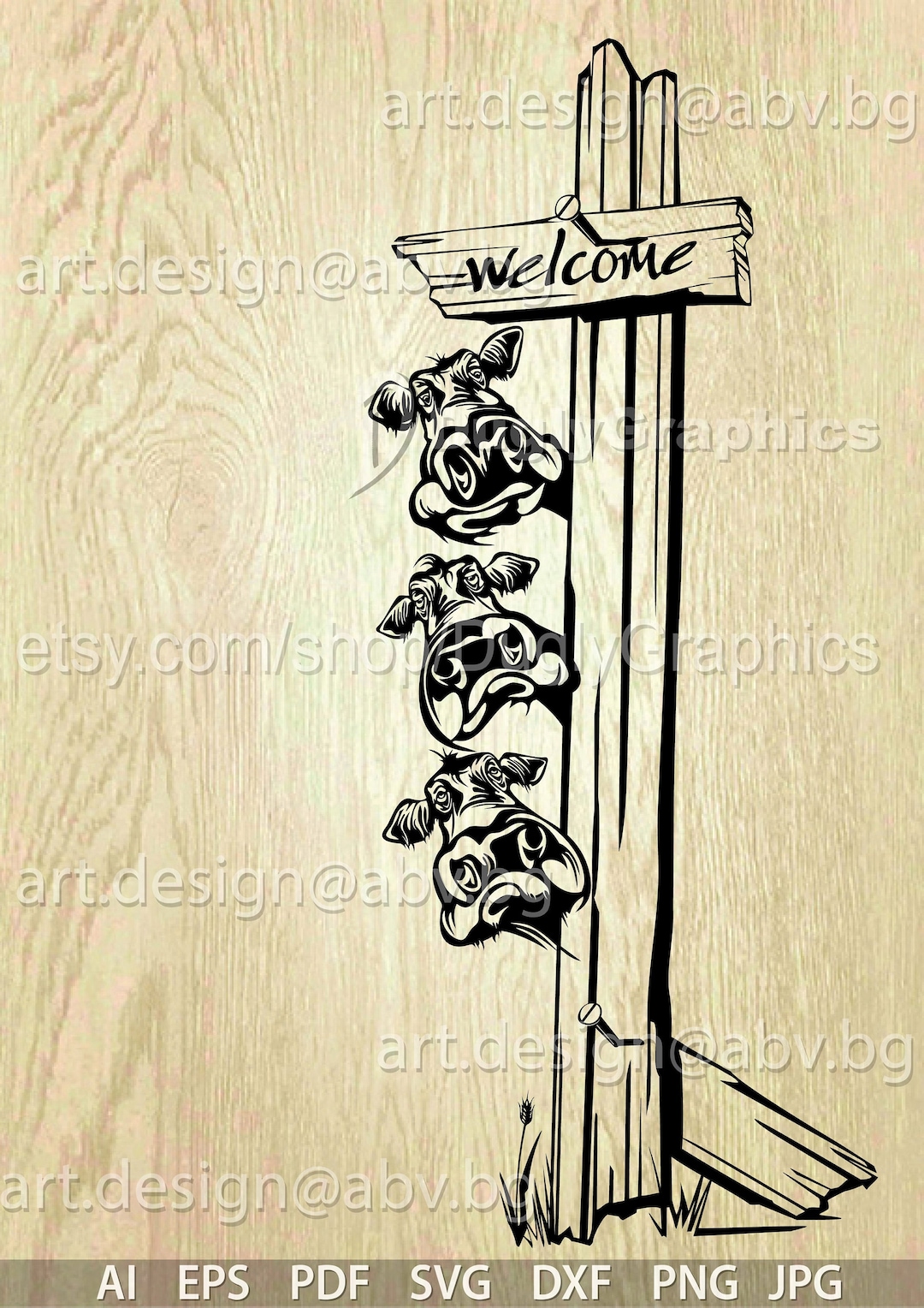 Vector WELCOME, Cows, Text, Ai, Eps, Pdf, Svg, Dxf, Png, Jpg Download ...