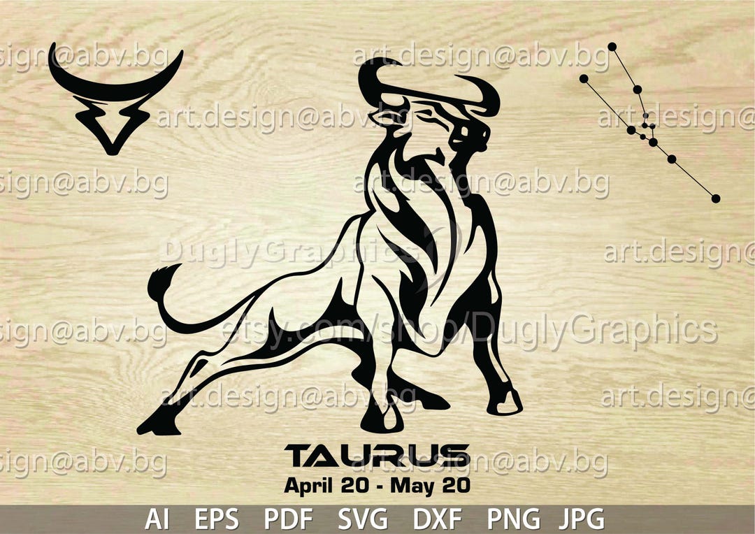 Vector ZODIAC, TAURUS, AI, Eps, Pdf, Png, Svg, Dxf, Jpg Image Graphic ...