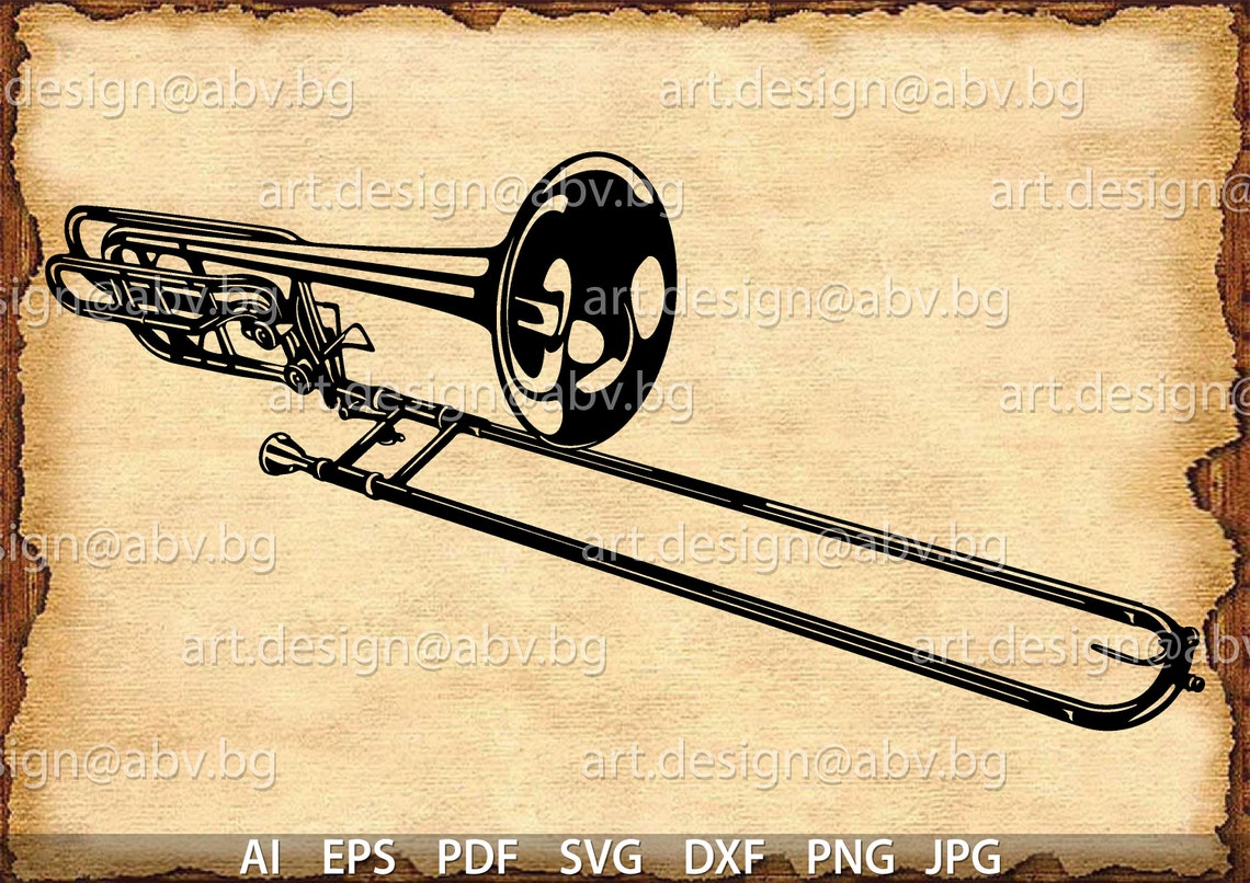 Vector TROMBONE Musical Instrument AI Eps Pdf Png Svg - Etsy